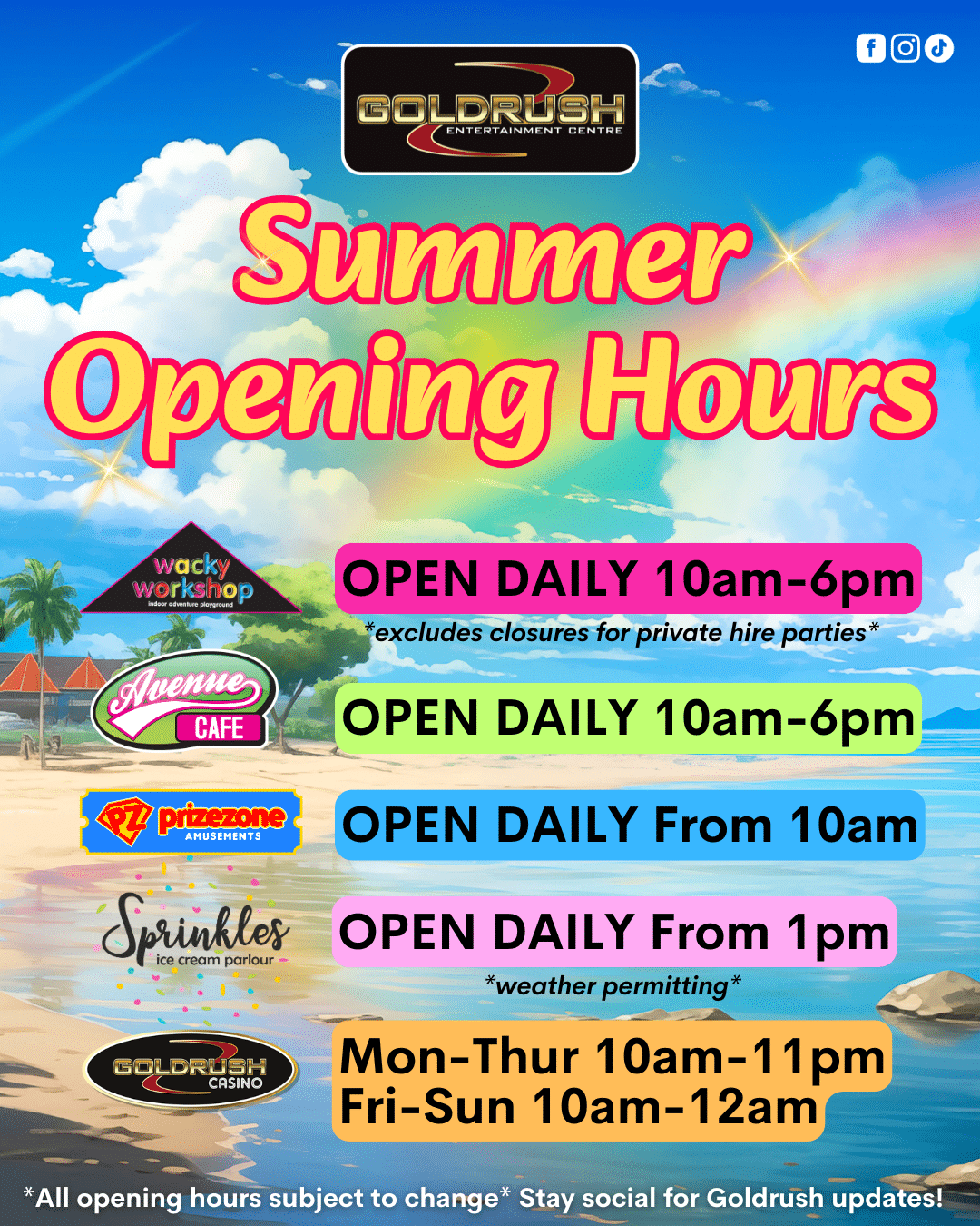 Goldrush Portrush Opening Times